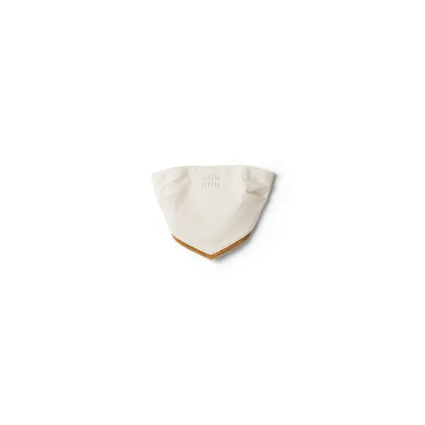 Miu Miu Denim And Leather Bandana Top - White
