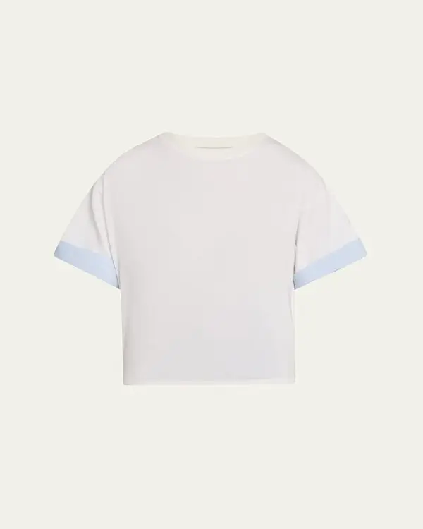 Simkhai Sutton Short-sleeve Combo Top - White