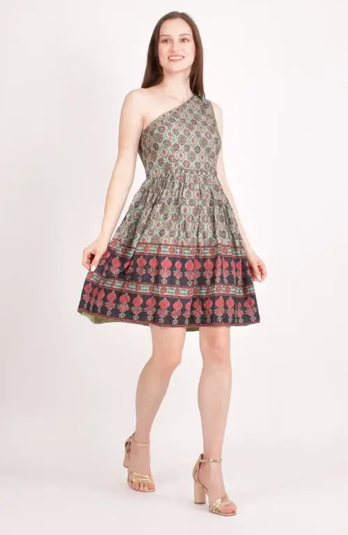 RAAS Hazel Ajrakh Print Mini Dress - Green