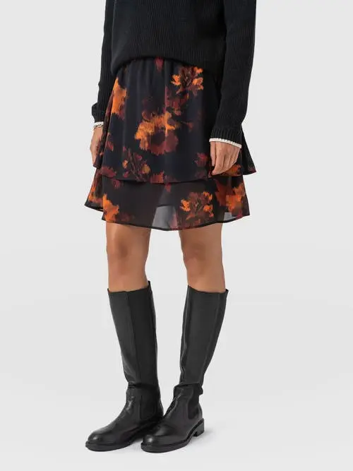 SAINT + SOFIA Etta Mini Layered Skirt - Autumn Floral