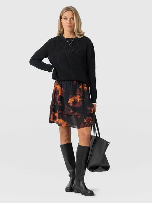 SAINT + SOFIA Etta Mini Layered Skirt - Autumn Floral