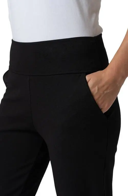 SAINT + SOFIA Straight Leg Jersey Trouser - Plain Black