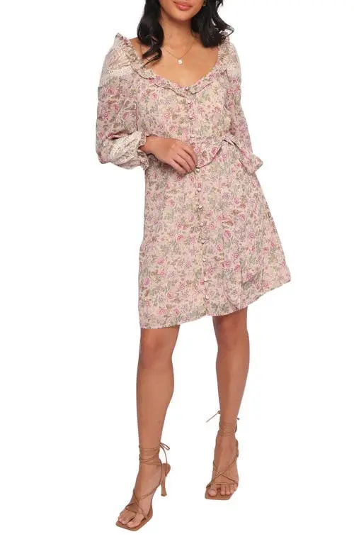 PETAL & PUP Sylvia Print Long Sleeve Mini Dress