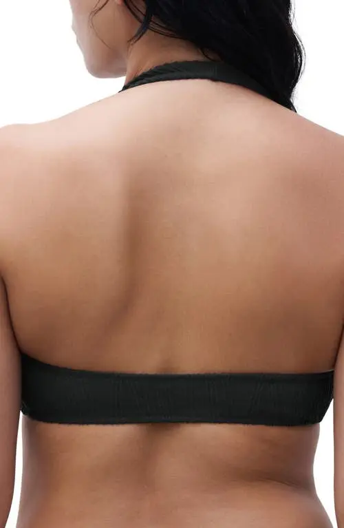 Chantelle Textured Tie Front Bikini Top - Black