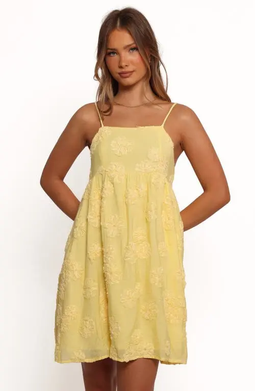 PETAL & PUP Giana Embroidered Mini Dress - Yellow