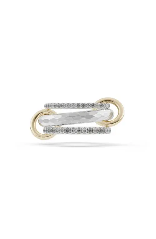 SPINELLI KILCOLLIN Linked Diamond And Hammered Sterling Silver Ring - Silver Gold