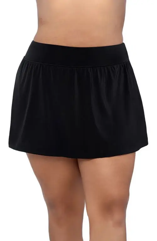 TRIMSHAPER Mid-rise Swim Skort - Black