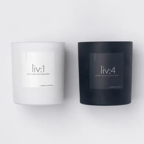 SARAH MAXWELL BEAUTY Liv Candle Pairing - White/ Black