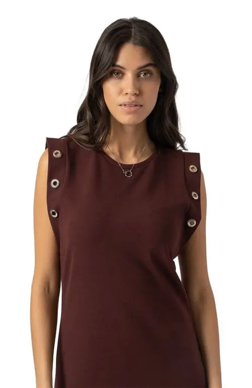 SAINT + SOFIA Rowan Eyelet Dress - Maroon