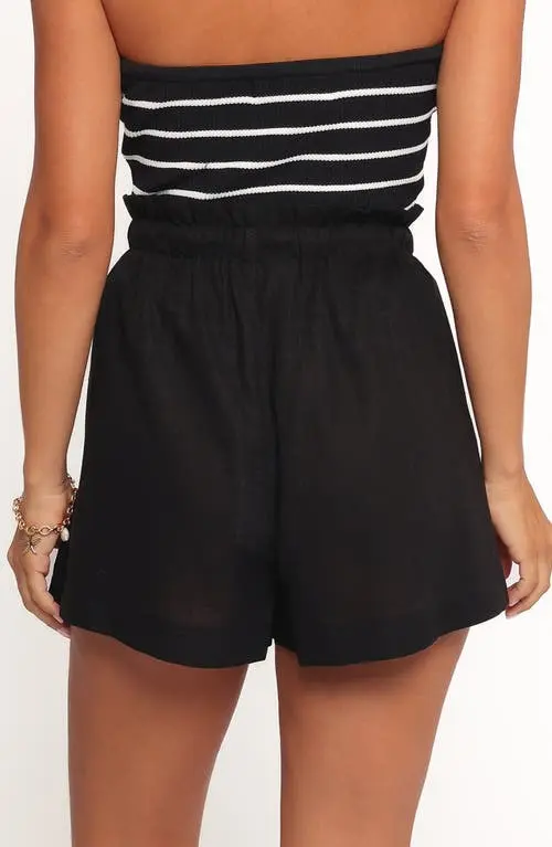 PETAL & PUP Paperbag Waist Linen-blend Shorts