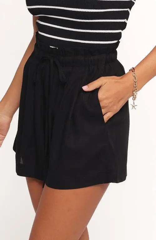 PETAL & PUP Paperbag Waist Linen-blend Shorts