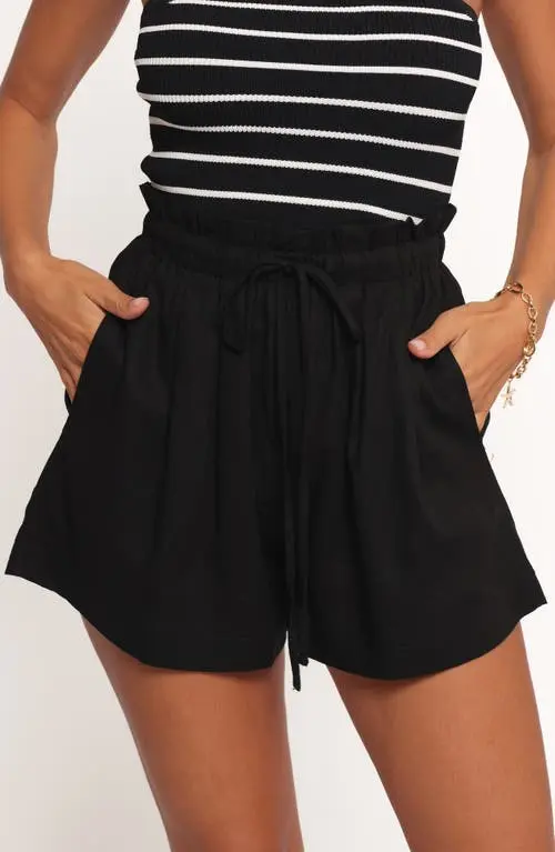 PETAL & PUP Paperbag Waist Linen-blend Shorts
