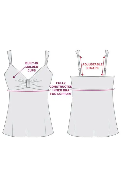 TRIMSHAPER Lily V-neckline Tankini Swimsuit Top - Hothouse Garden