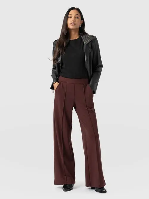 SAINT + SOFIA Keller Wide Leg Pant - Maroon