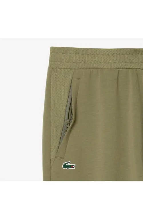 Lacoste Mesh Panel Tapered Track Pants - Khaki Green