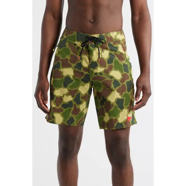 FLORENCE Cordura Airtex Board Shorts - Tropic Green Camo