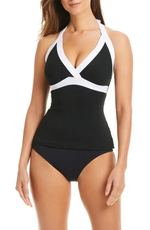 ROD BEATTIE Halter Neck Tankini Top - Black