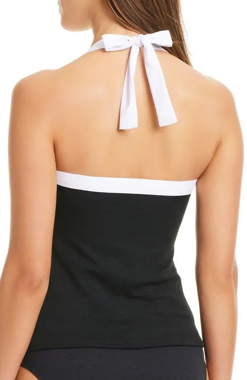 BLEU BY ROD BEATTIE Halter Neck Tankini Top - Black