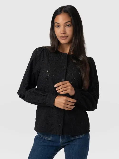 SAINT + SOFIA Tabitha Blouse - Black Broderie