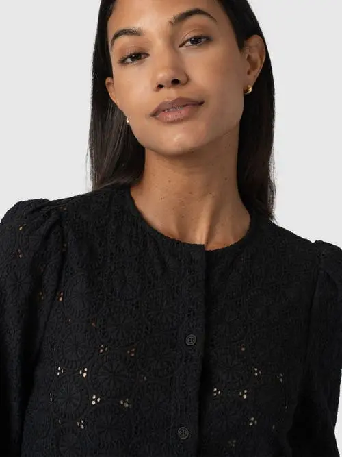 SAINT + SOFIA Tabitha Blouse - Black Broderie