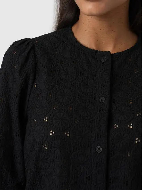SAINT + SOFIA Tabitha Blouse - Black Broderie