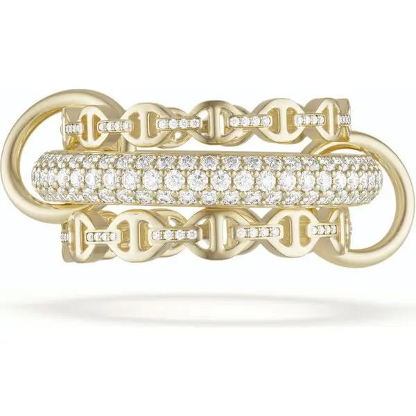 SPINELLI KILCOLLIN Hoorsenbuhs X Microdame Pavé Linked Rings - Yellow Gold