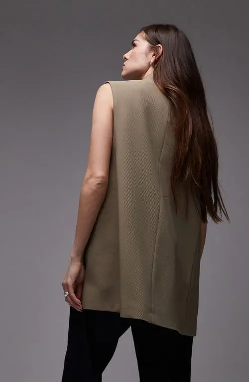 Topshop Sleeveless Longline Blazer