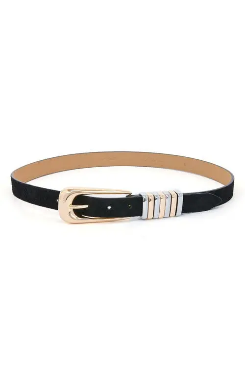 Ettika Keeper Leather Belt - Black And Gold
