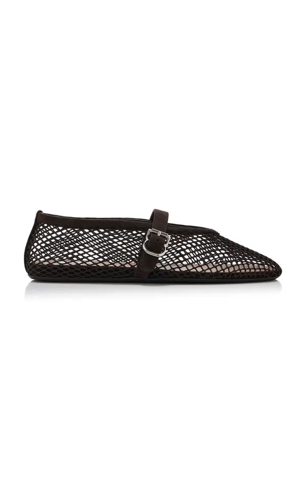 Alaïa Fishnet Ballet Flats - Brown