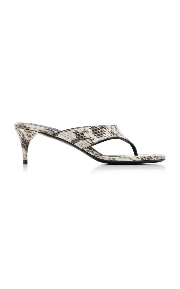Alaïa Infradito Snake-effect Leather Thong Sandals - Animal