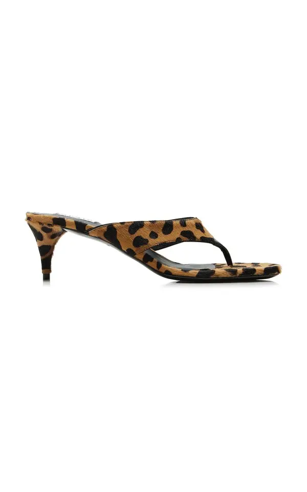 Alaïa Leopard-print Pony Hair Thong Sandals - Animal