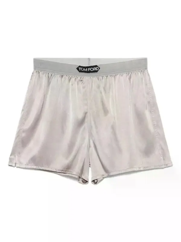 TOM FORD Logo Waistband Shorts - Grey