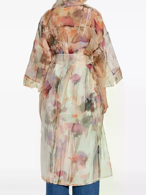 Munthe Floral-print Sheer Coat