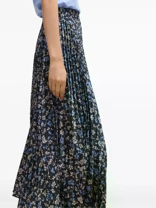 BOSS Floral-print Pleated Midi Skirt