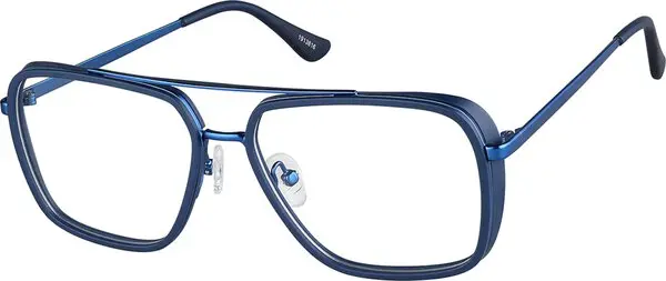 Zenni Vintage Aviator Full Rim Eyeglasses - Blue