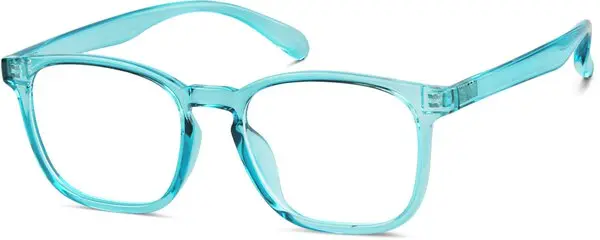 Zenni Classic Square Full Rim Glasses - Aqua