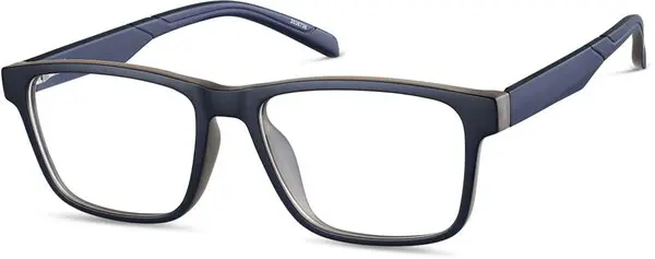 Zenni Rectangle Eyeglasses Recycled Pet Full Rim Frame - Navy Blue