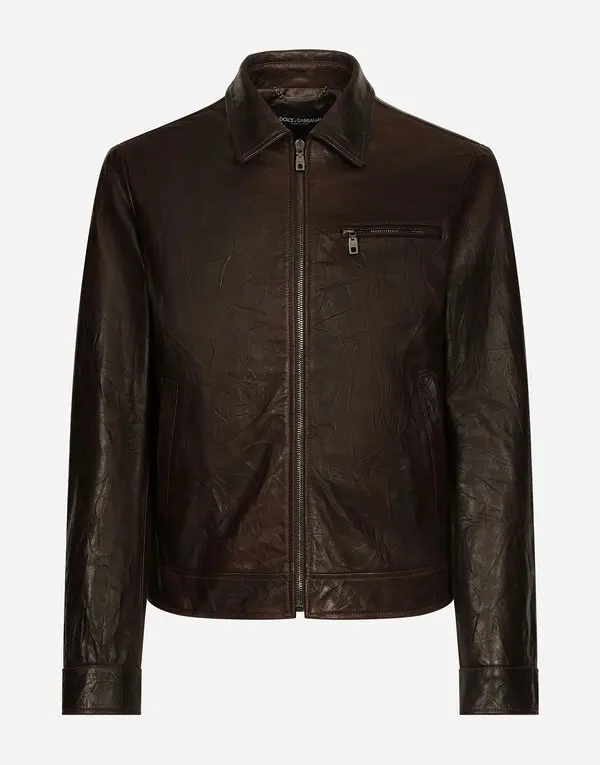 Dolce & Gabbana Crushed-look Leather Jacket