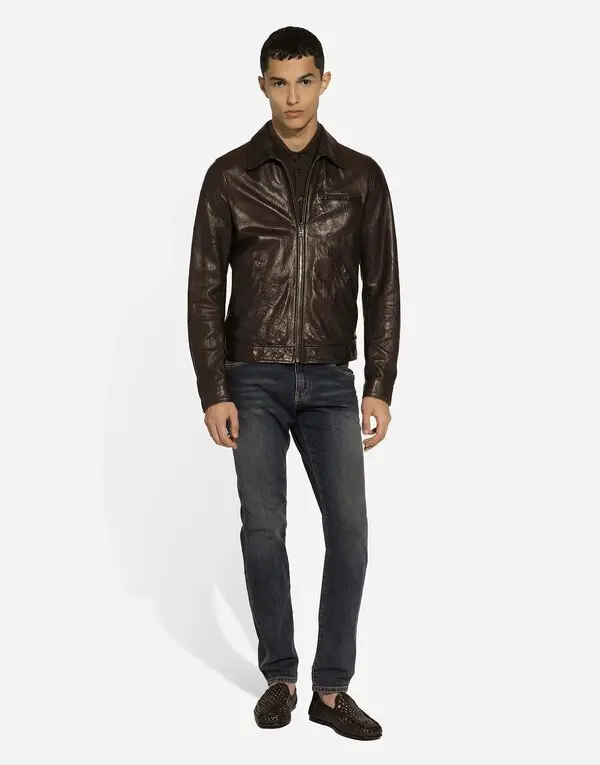 Dolce & Gabbana Crushed-look Leather Jacket