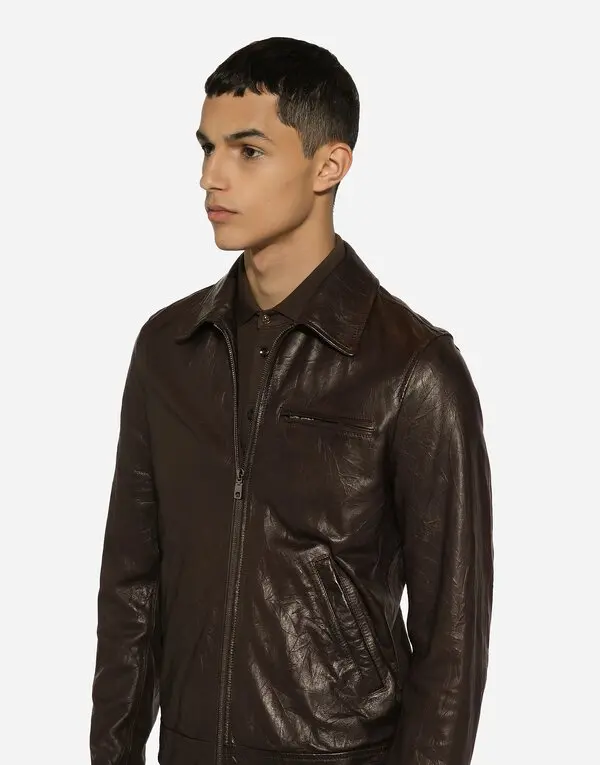 Dolce & Gabbana Crushed-look Leather Jacket