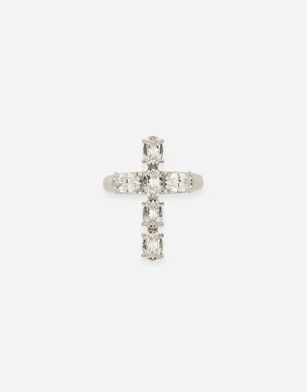 Dolce & Gabbana Ring With Rhinestone Cross - Crystal