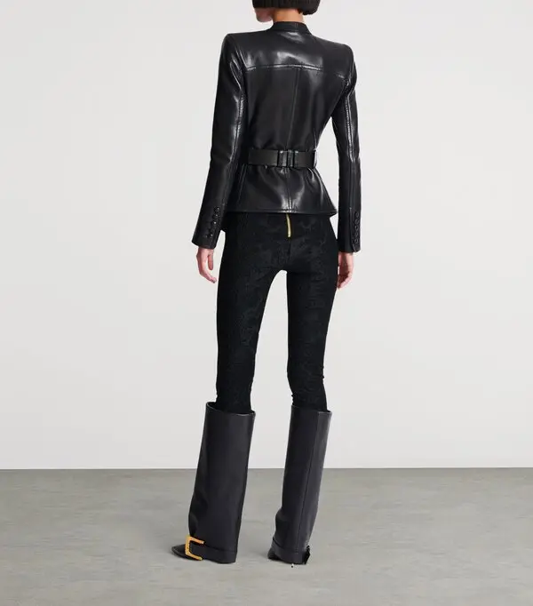 Balmain Belted Leather Jacket