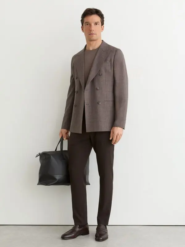REISS Found Slim Fit Stretch Drawstring Trousers - Brown