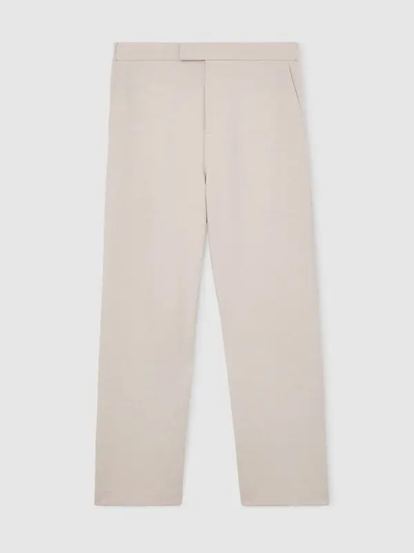 REISS Found Slim Fit Stretch Drawstring Trousers - Stone