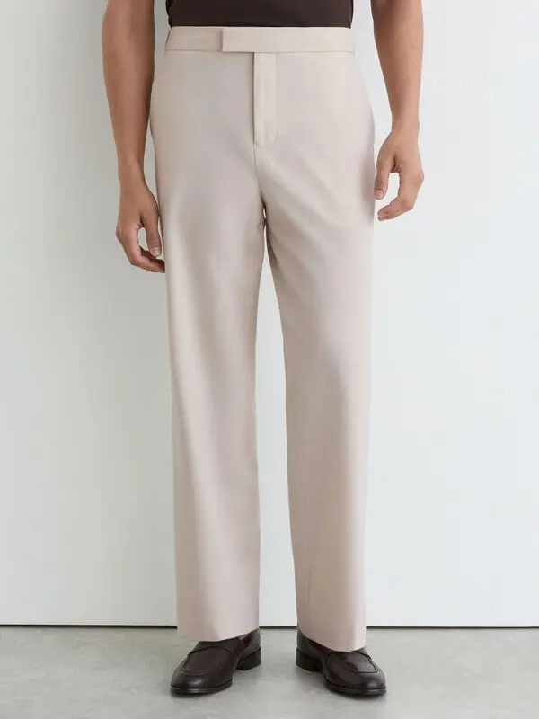 REISS Found Slim Fit Stretch Drawstring Trousers - Stone
