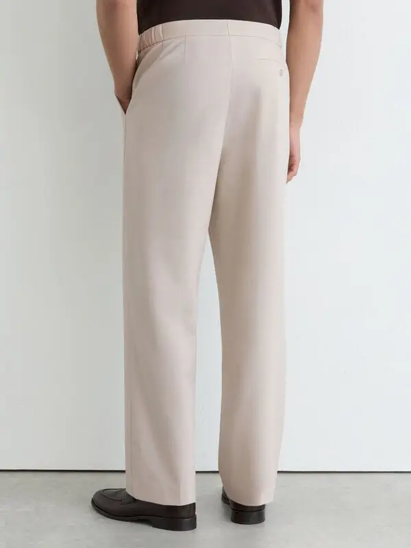 REISS Found Slim Fit Stretch Drawstring Trousers - Stone