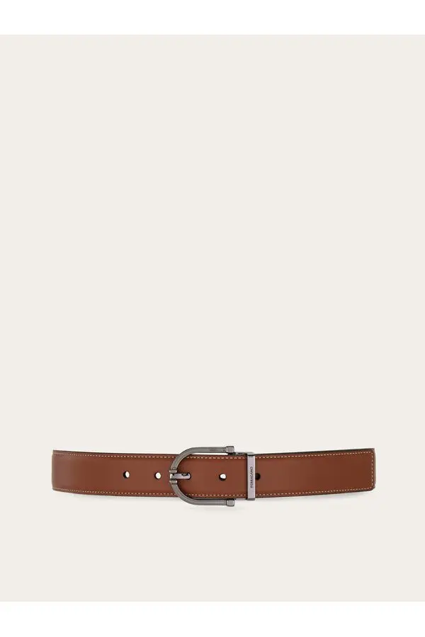 FERRAGAMO Reversible And Adjustable Belt - Natural