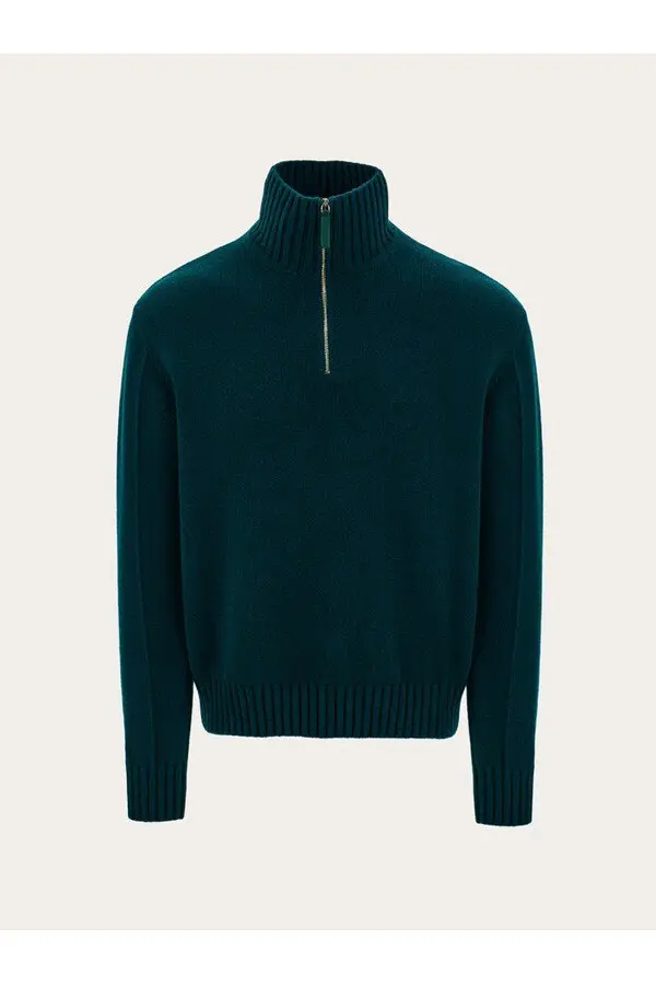 FERRAGAMO High Neck Cashmere Pullover - Metallic