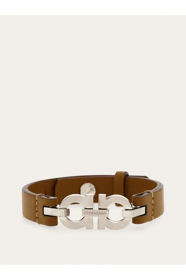 FERRAGAMO Double Gancini Bracelet - Natural