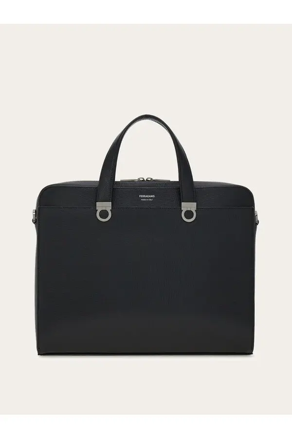FERRAGAMO Gancini Briefcase - Black